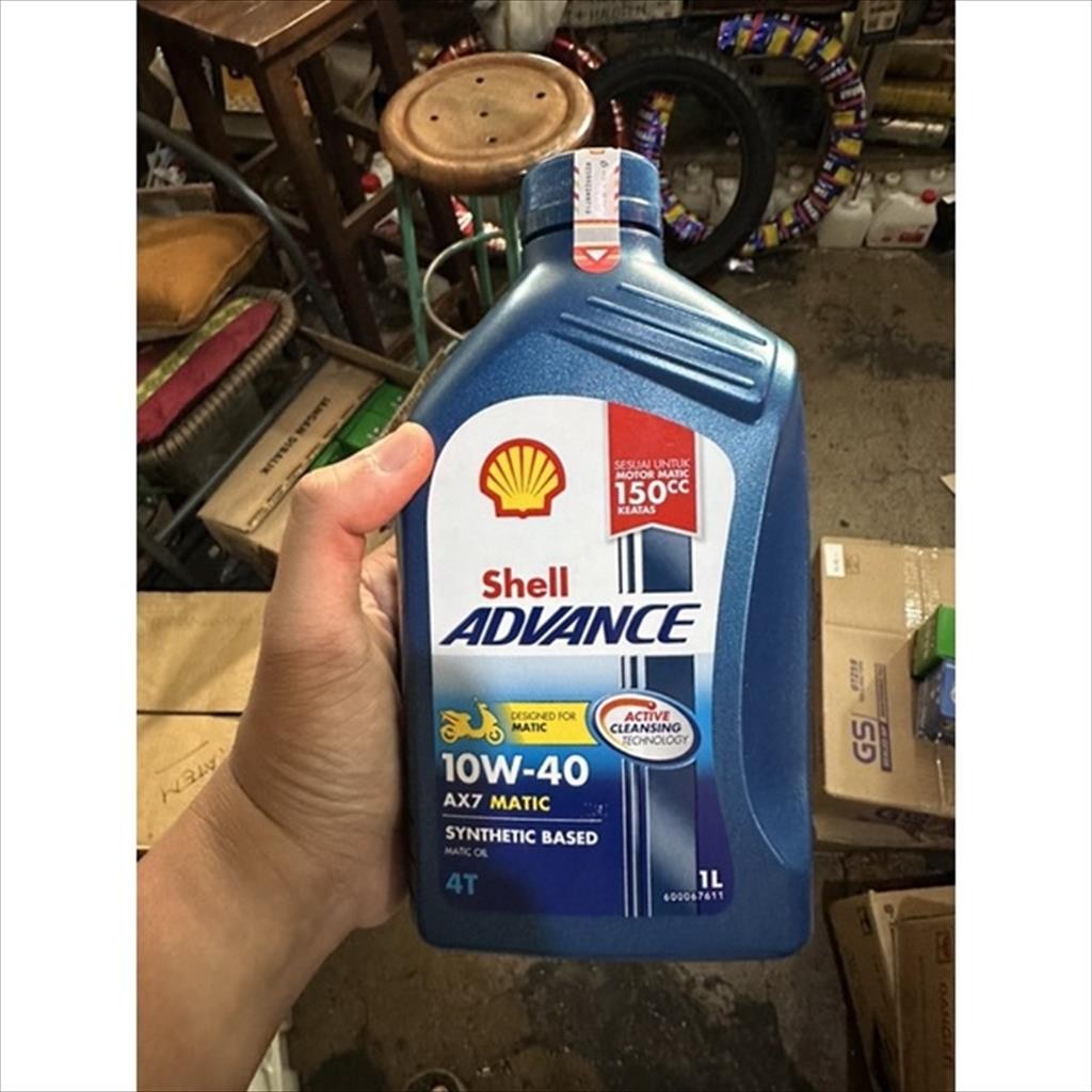 Jual 1 Liter shell AX7 matic 10w-40 synthetic based 1000cc oli shell ...