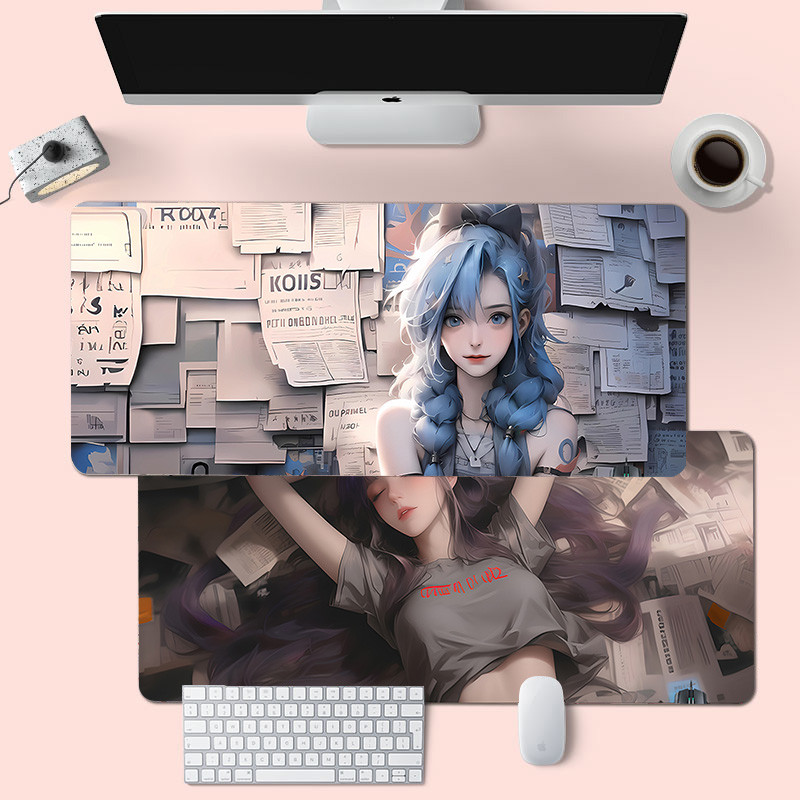 Jual Mouse Pad Non-Slip Large Size Anime Girl Character Gaming Mousepad ...