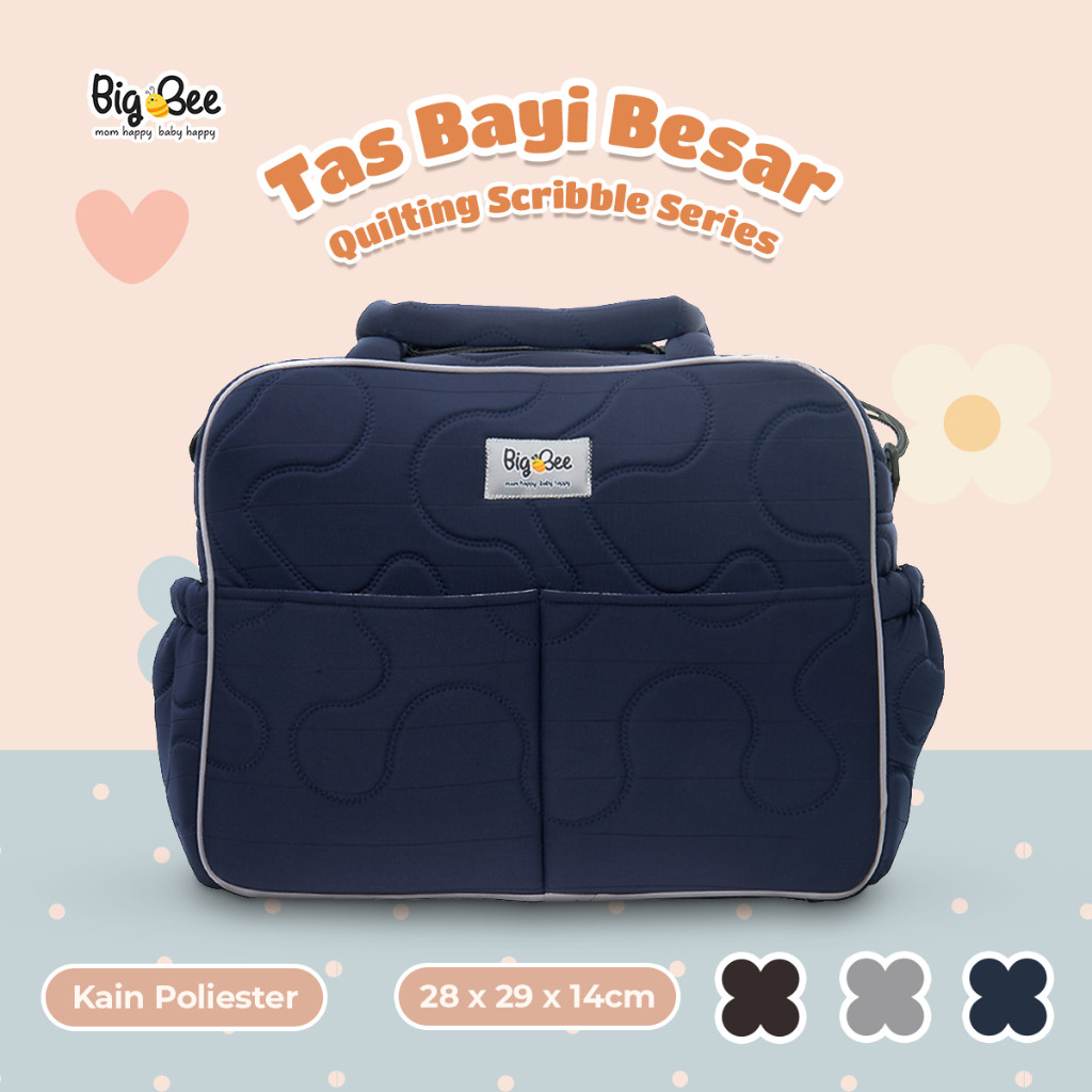 Jual Big Bee Tas Bayi Besar Scribble Series - BBT0171HITAM BBT0171NAVY ...