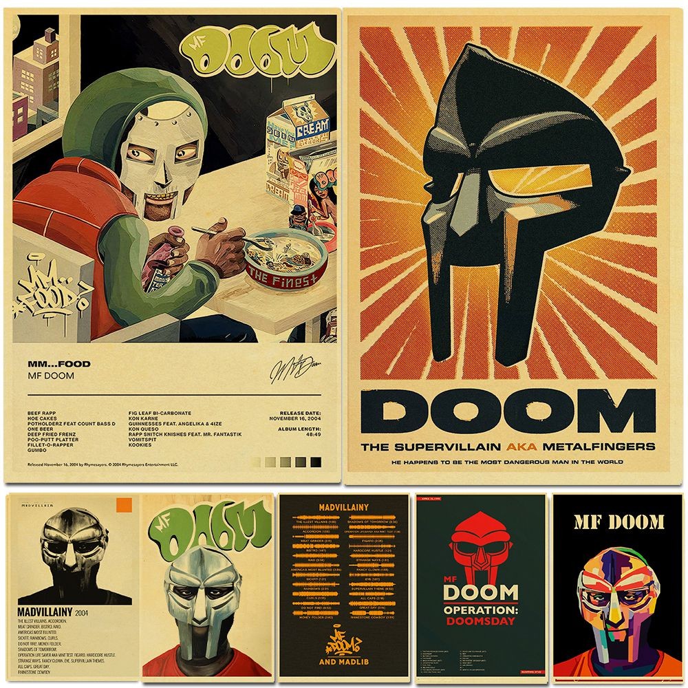 Jual MF Doom Madlib Poster Retro Poster Painting Hip Hop Rap Music ...