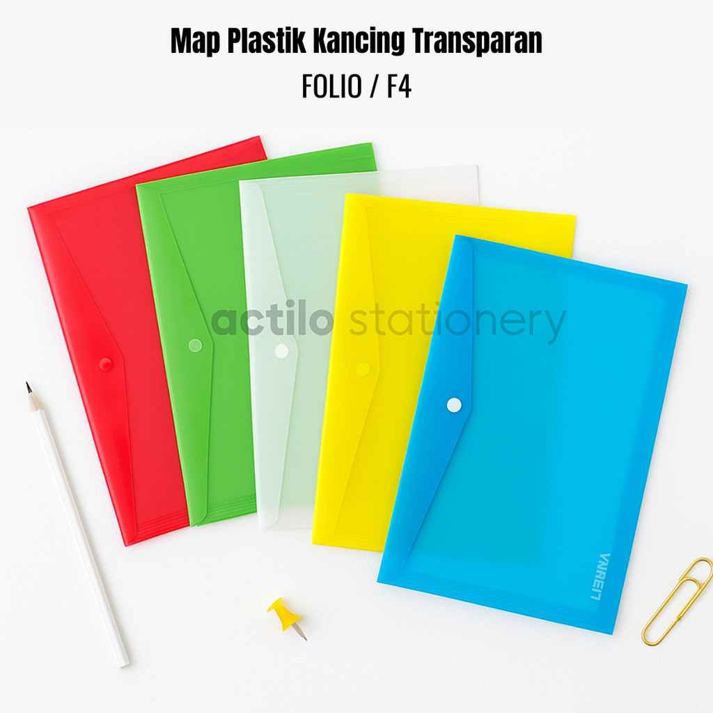 Jual (1 PCS) Map Plastik Kancing Folio/F4 - Map Kancing Plastik ...