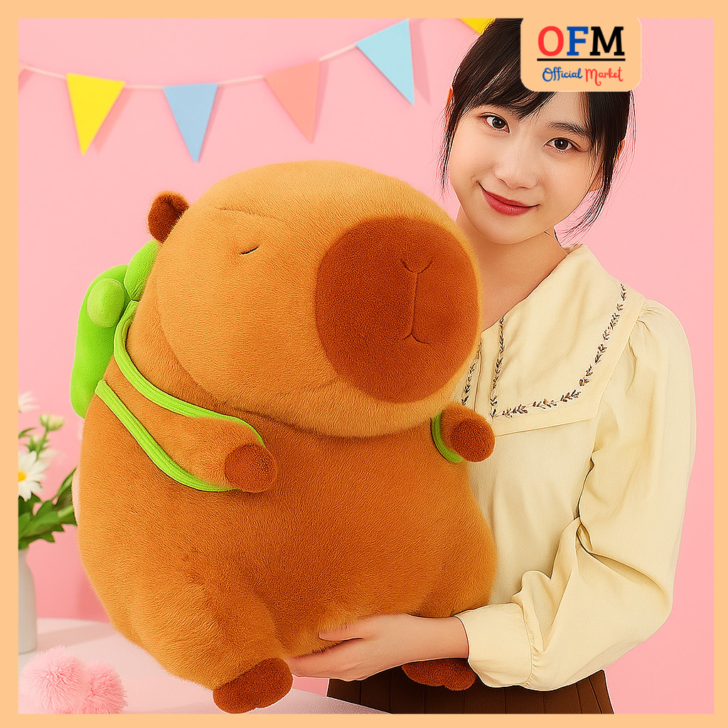 Jual 35cm Fluffy Capybarra Plush Doll Kawaii Capybara Stuffed Animals ...