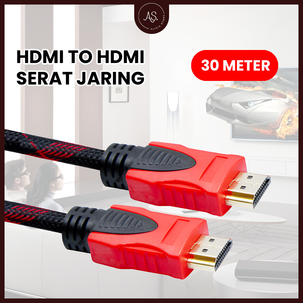 Jual AS Kabel Hdmi To Hdmi 30 Meter Serat Jaring | Shopee Indonesia