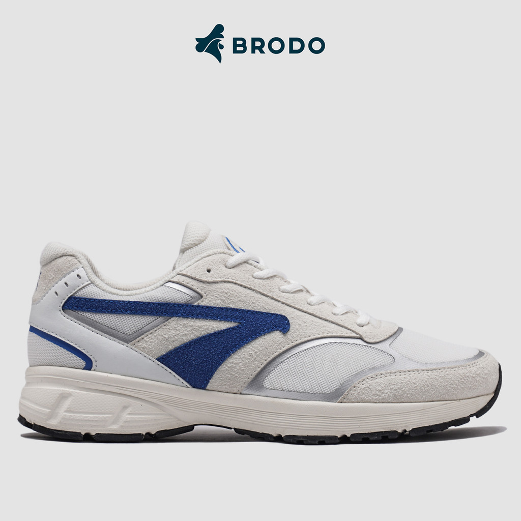 Jual BRODO - Sneakers Ace Nova White Blue OWS | Shopee Indonesia
