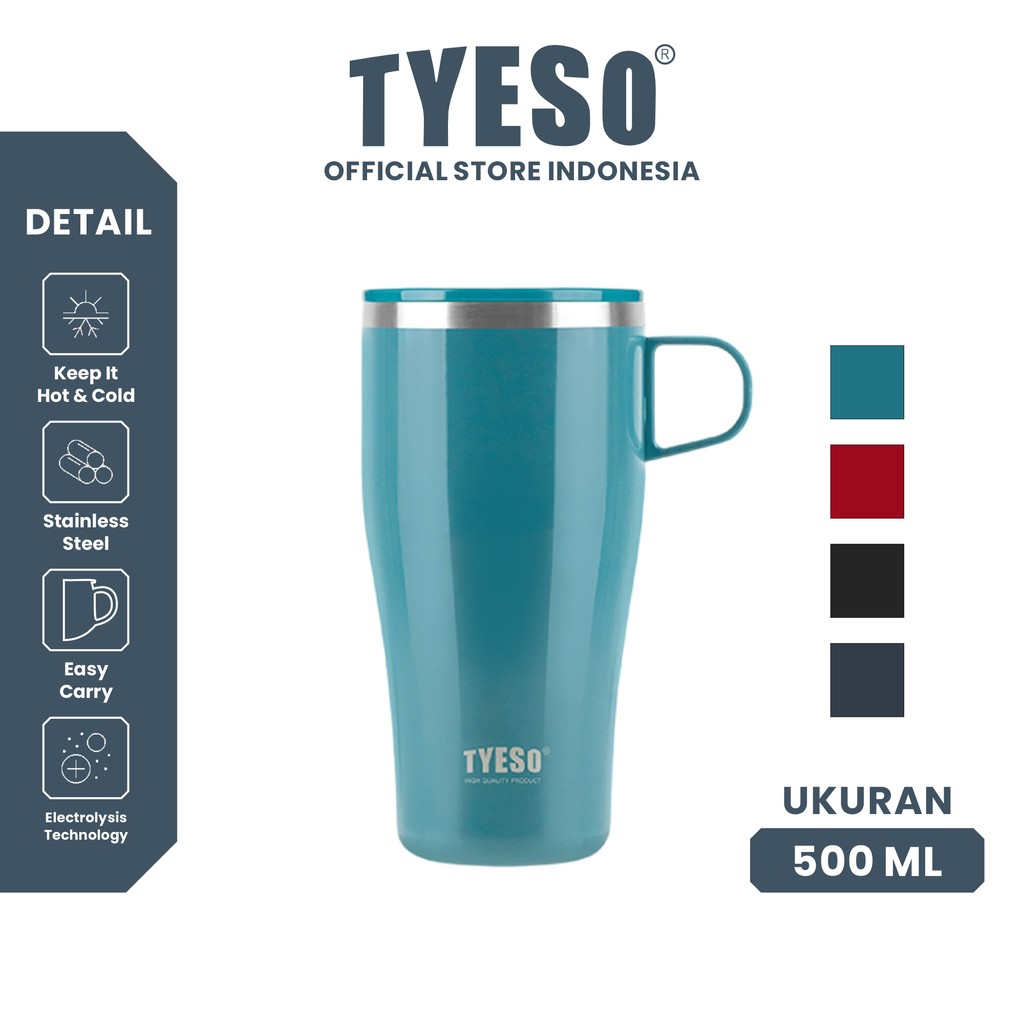 Jual Tyeso Tumbler Table Mug Gelas 500ml Stainless Steel Cangkir Kopi Insulated Thermal Coffee ...