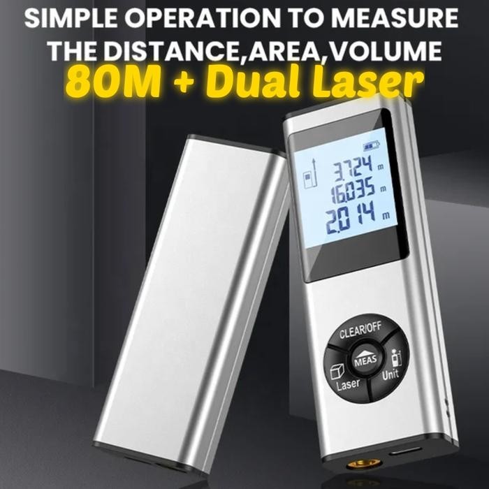 Jual Range 60 Meter Laser Distance Digital Meteran Jarak - 80m Dual ...