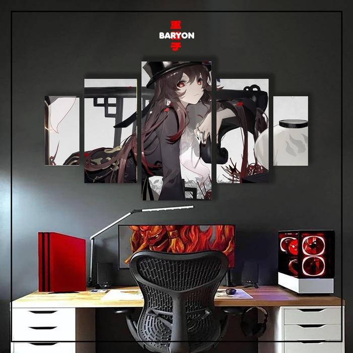 Jual POSTER ANIME BINGKAI KAYU HIASAN DINDING HU TAO GENSHIN IMPACT 1 ...