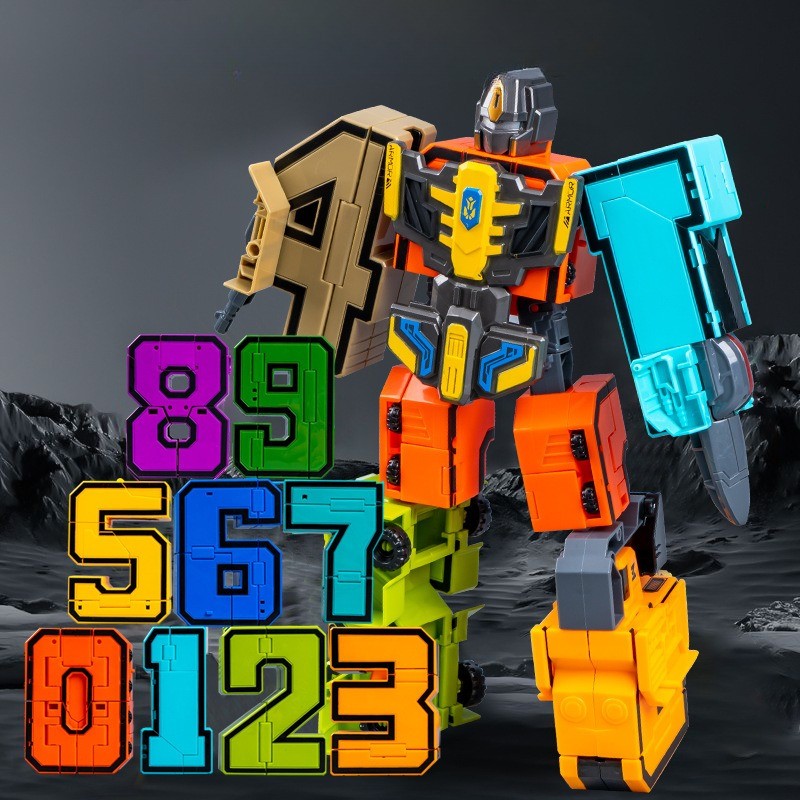 Jual Kid Digital Numbers Deformation Letter Tank Warrior Action Figures ...