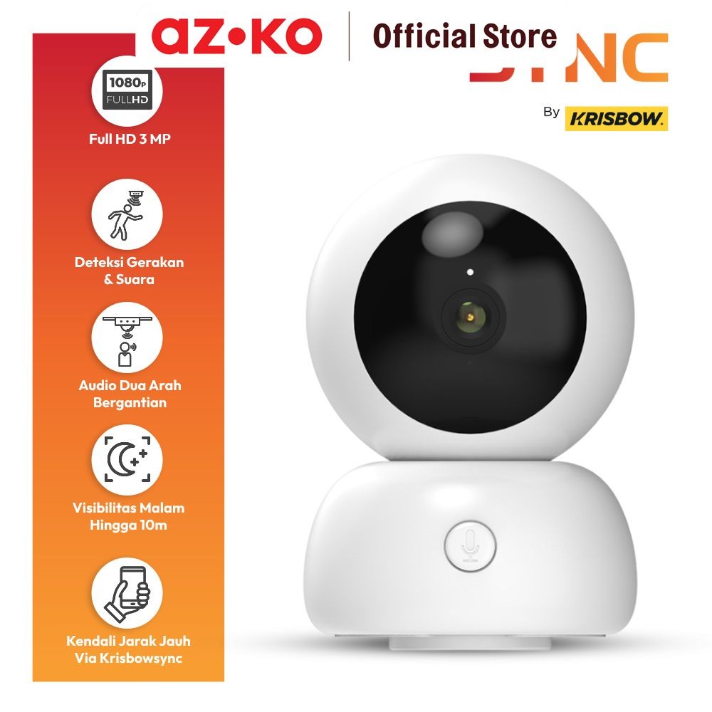 Jual AZKO Krisbow Sync Smart Wifi Ip Camera Speed 15T Dengan Micro Sd Smart Cctv Kamera Pengawas ...
