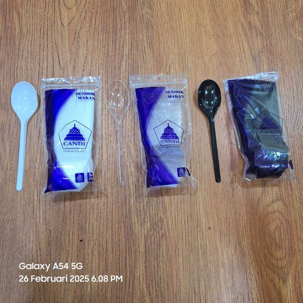 Jual sendok bahan bagus [25 PCS] Sendok Makan Merk Candi Bening Putih ...