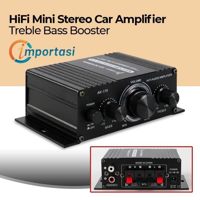 Jual Lepy Hi-Fi Mini Stereo Car Amplifier Treble Bass Booster RCA ...