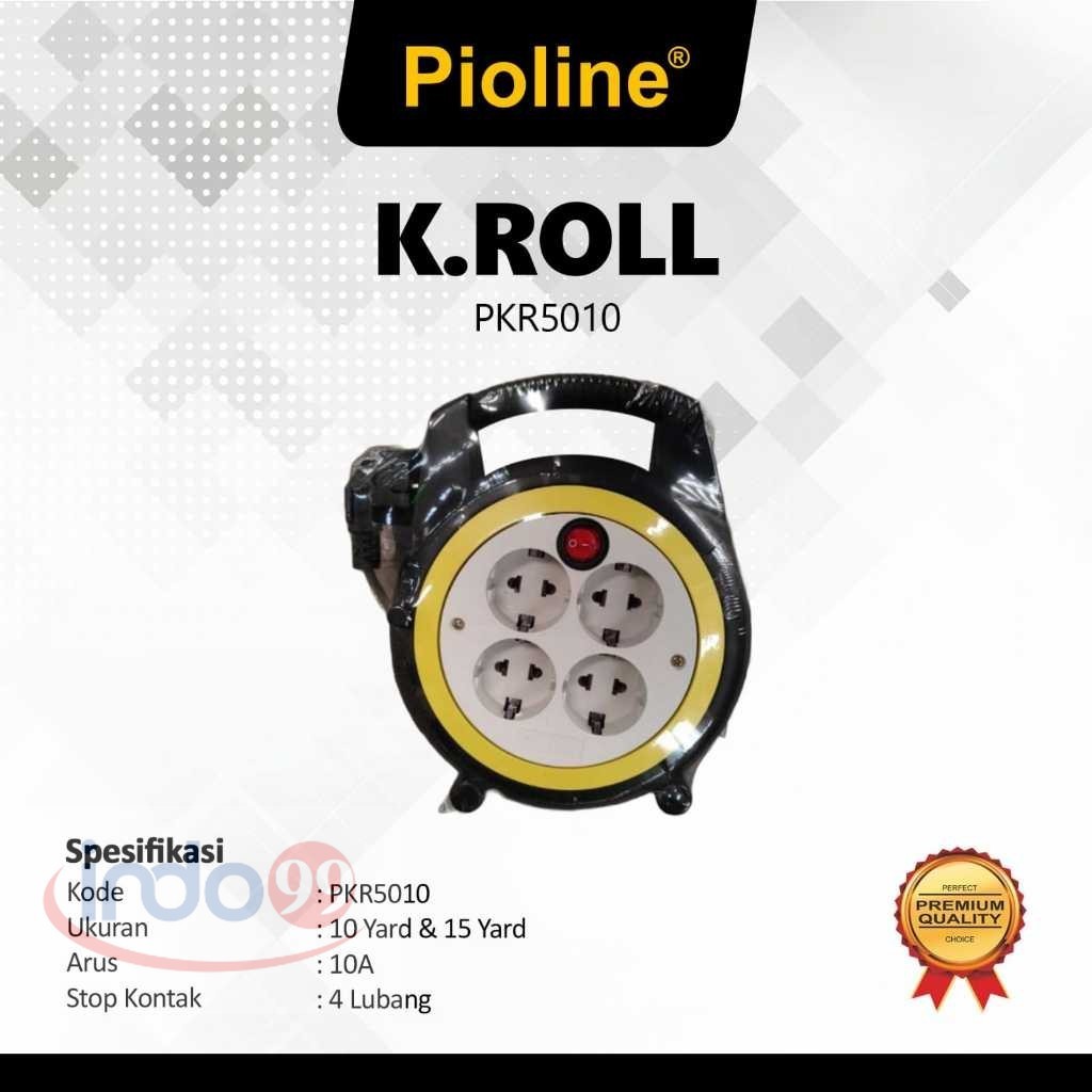 Jual Pioline Kabel Roll-PKR5010-10Y/Kabel Roll 4 Lubang + Saklar 10 ...