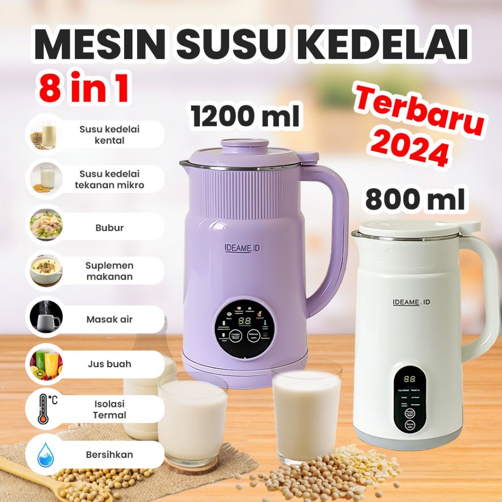 Jual Aveline Mesin Susu Kedelai Soy Milk Maker Ideame 1200ML 8 in 1 Blender Mesin Susu Kacang ...