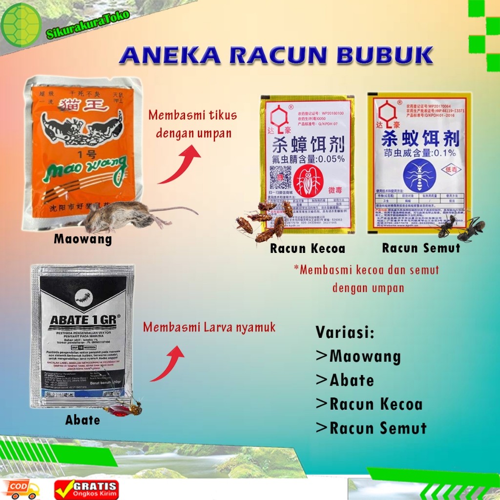 Jual Racun Semut Kecoa Tikus Mao Wang ABATE maowang Ampuh Membasmi ...
