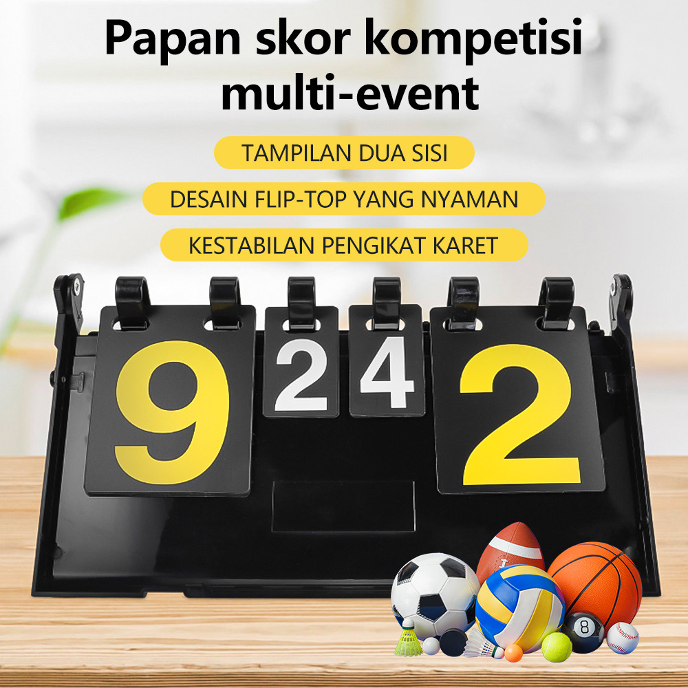 Jual Papan Skor / Papan Score 4 Digit Portable / Score Board 38CM Untuk ...