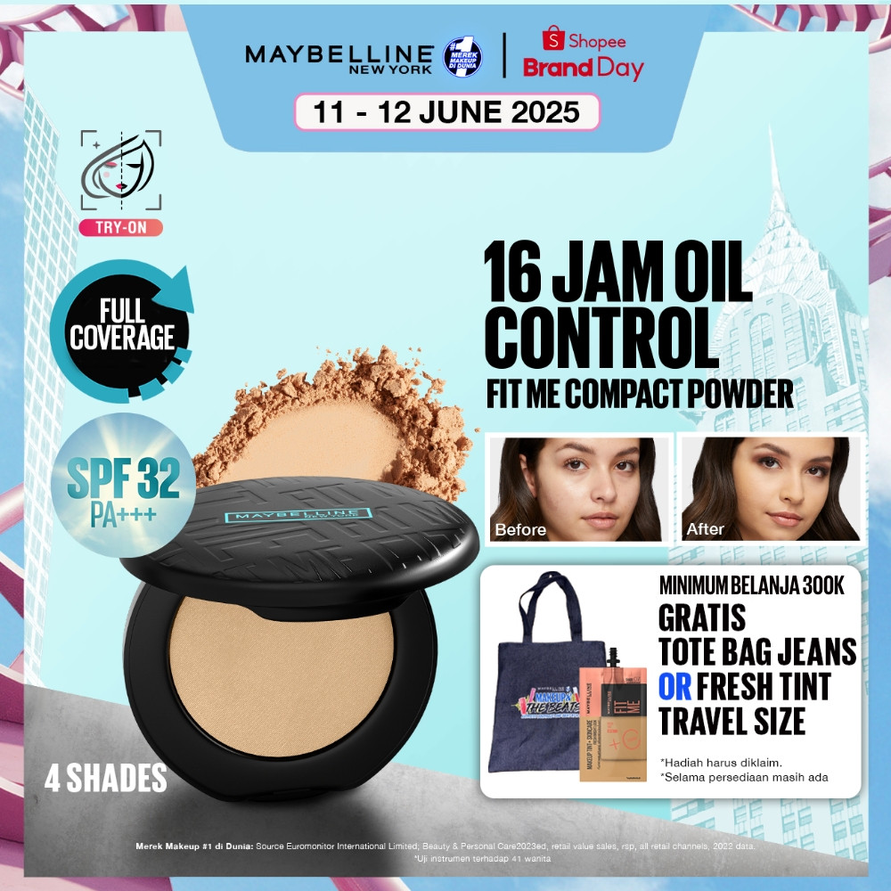 Jual MAYBELLINE OFFICIAL Fit Me Matte + Poreless 16 Jam Oil Control ...
