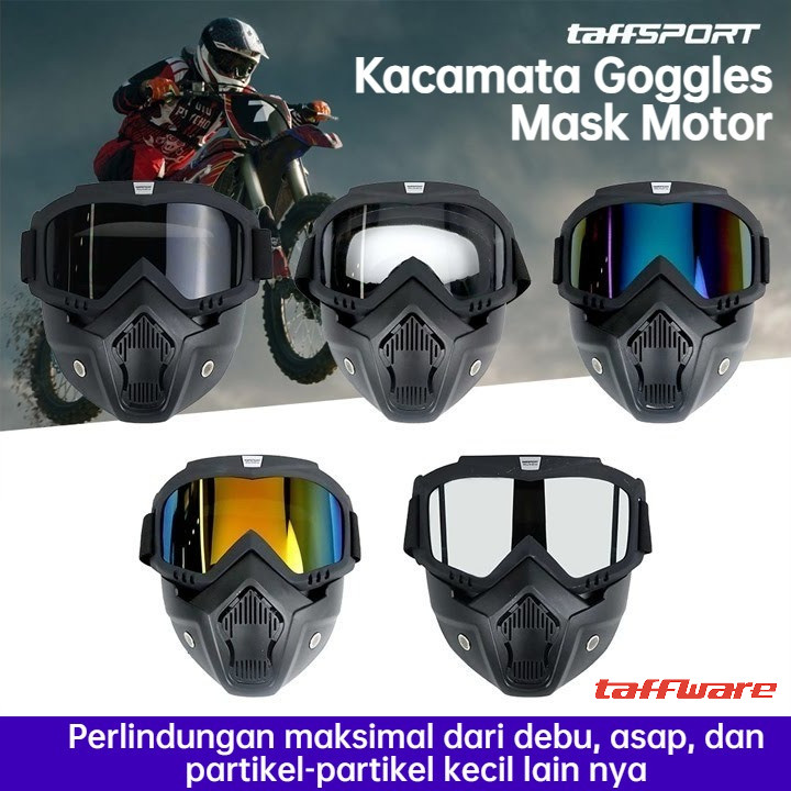 Jual TaffSPORT Kacamata Google Mask Retro Anti Glare Windproof Trail ...