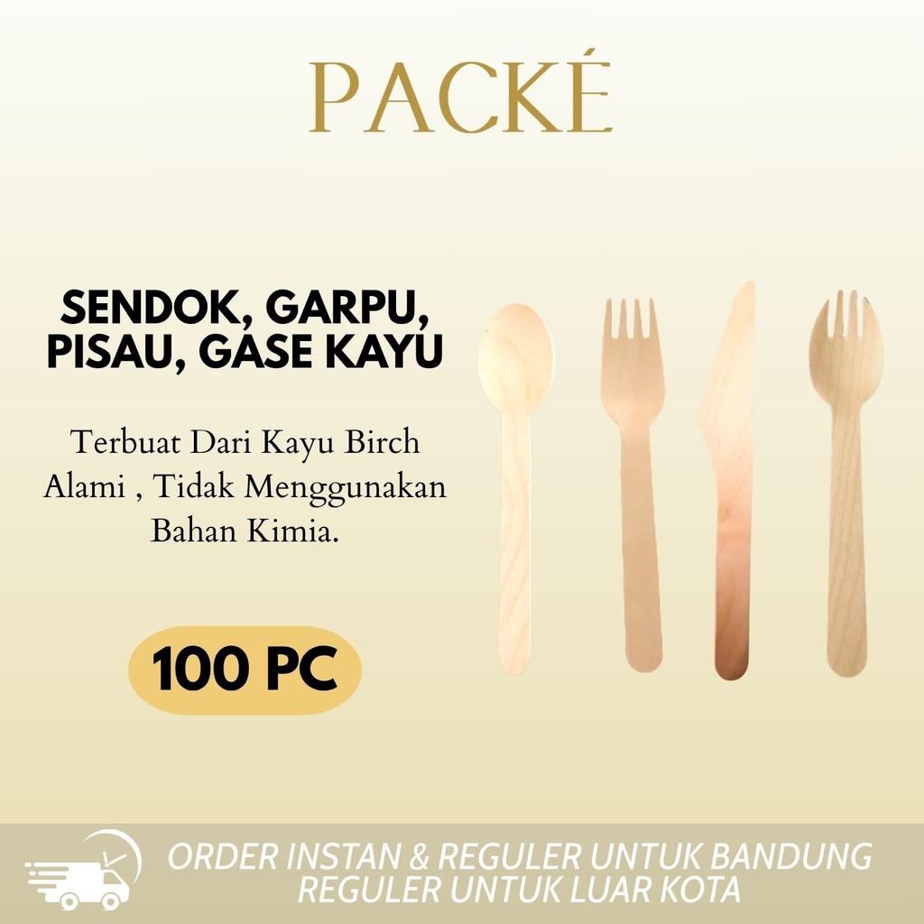 Jual Best Fresh Garpu Kayu (15.5 cm ) / Gase Kayu ( 14 cm ) / Pisau ...
