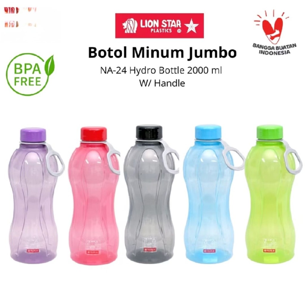 Jual Lion Star Botol Minum Hydro Bottle 2000ml +Handle Botol Minum ...