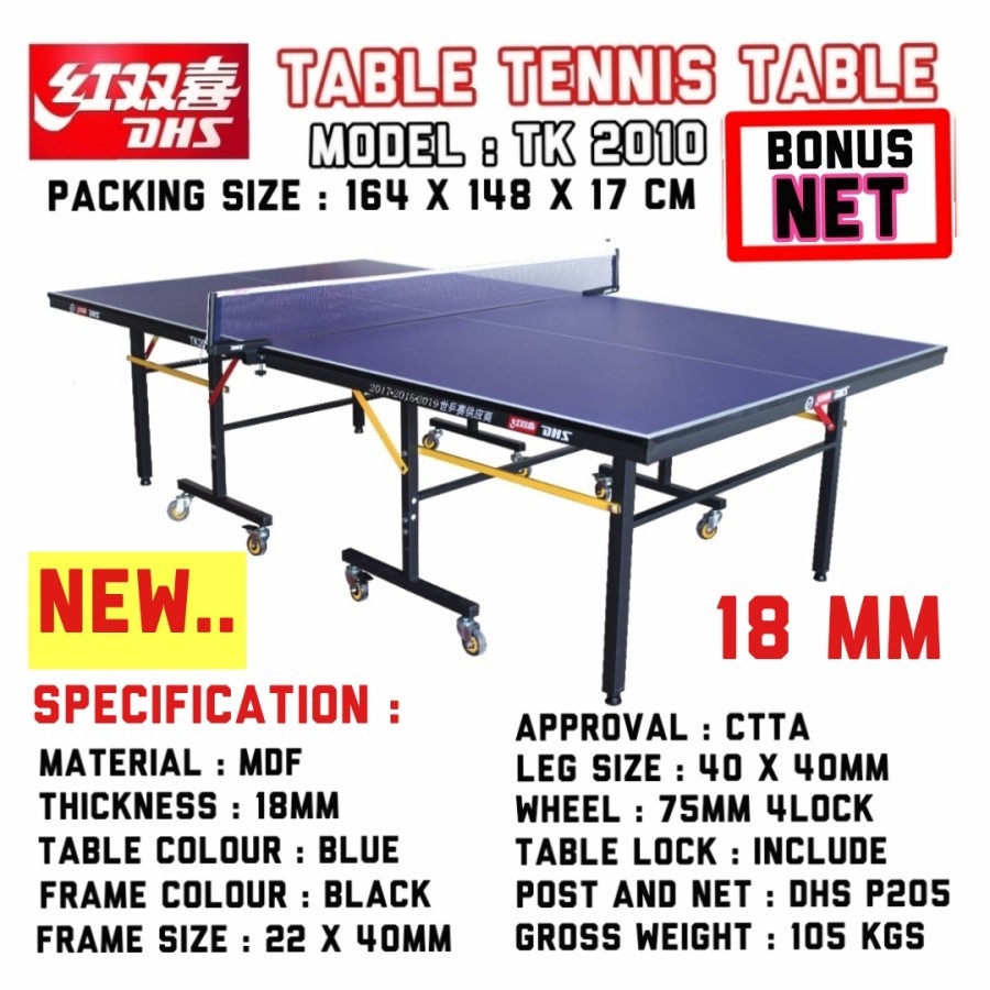 Jual Meja Pingpong Tenis Meja DHS TK2010 TK 2010 Original | Shopee Indonesia