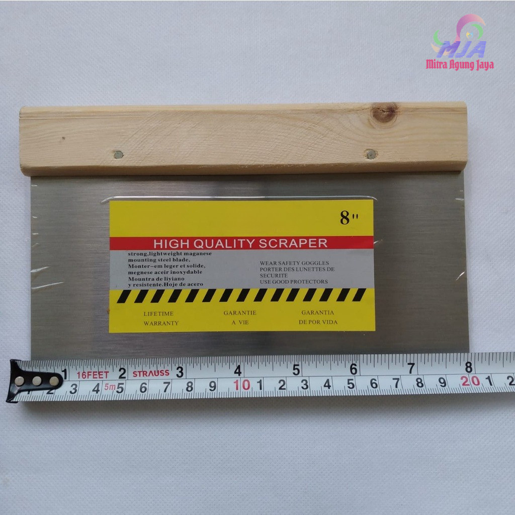 Jual Kape Gypsum 8 Inch Scraper Kape Dempul Gagang Kayu Juco | Shopee ...