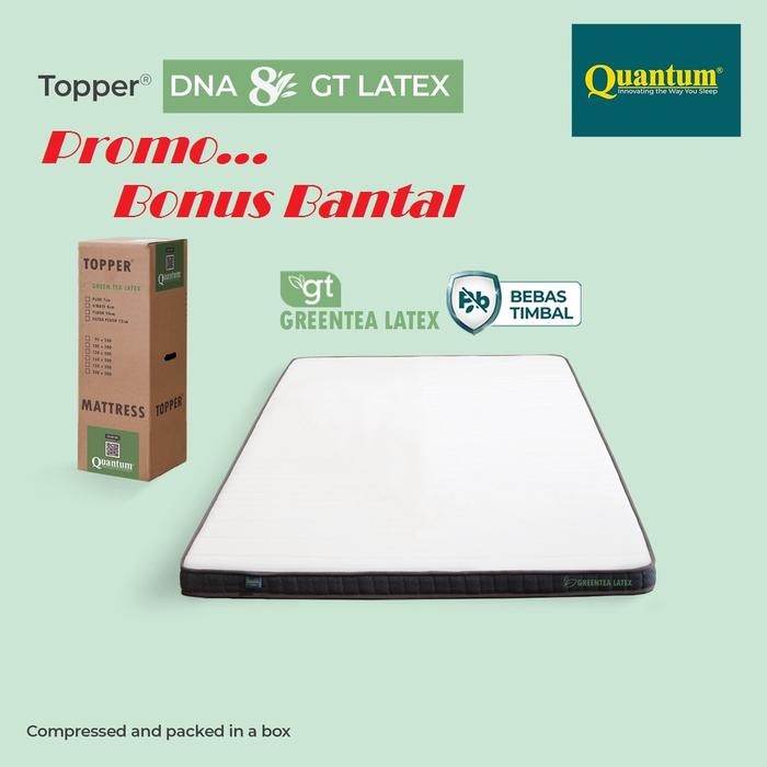 Jual Quantum Topper Greentea Latex DNA 8cm Kasur Busa Spring bed ...