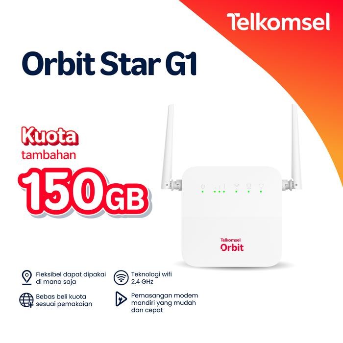 Jual Telkomsel Orbit Star G1 Modem Wifi 4G Free Kartu by.U 7 GB - Orbit ...