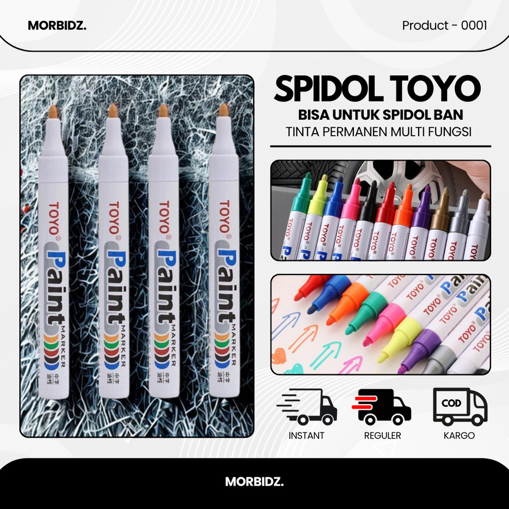Jual MBZ Spidol Toyo Permanen Spidol Gambar Marker Cat Mobil Ban Kayu ...