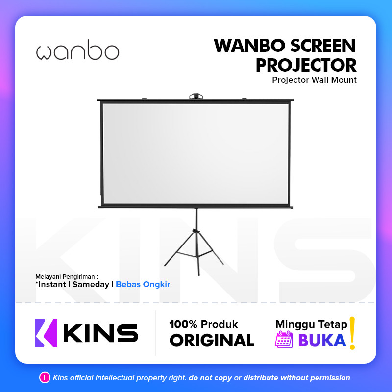Jual Wanbo Layar Screen Proyektor 100" Screen Projector Wall Mount ...