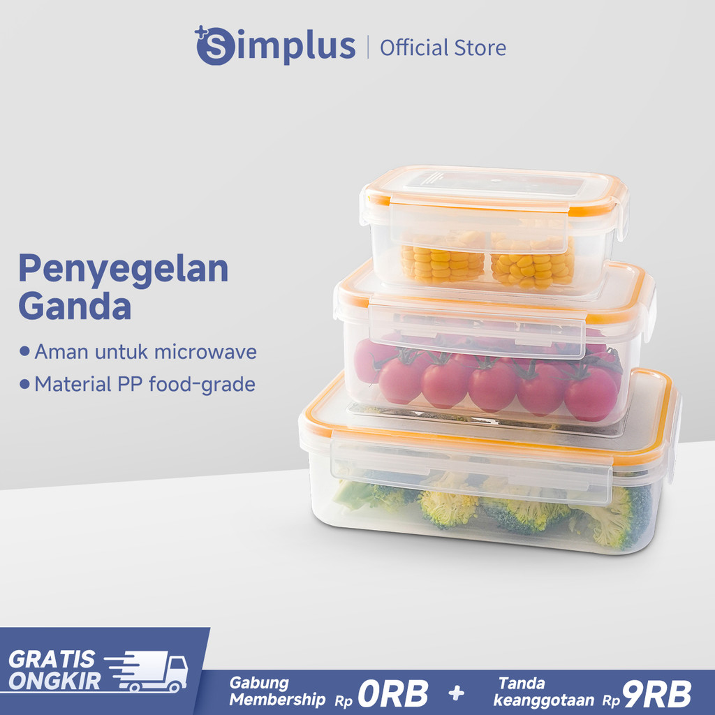 Jual Simplus X INSSA 3 Set Food Storage Plastik Lunch Box Kotak ...