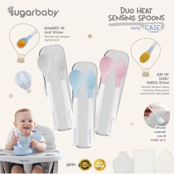 Jual SUGARBABY DUO HEAT SENSING SPOONS WITH CASE | Shopee Indonesia