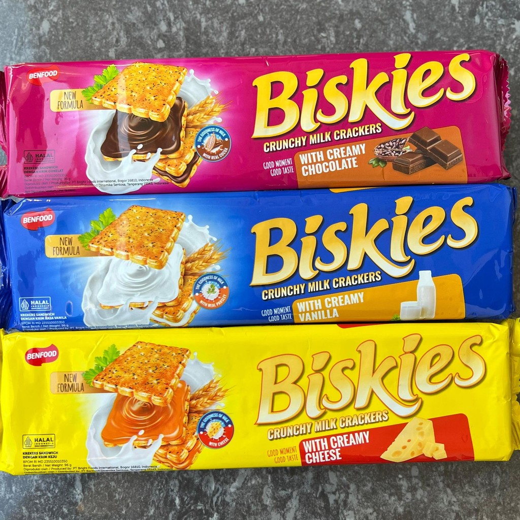 Jual Benfood Biskies Crunchy Milk Crackers Sandwich Biskuit 96 gr - New ...