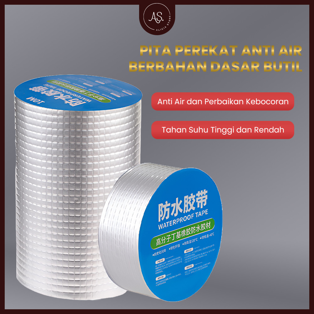 Jual AS Lakban Aluminium Foil Butyl Waterproof Tape 3m X 5Cm | Shopee Indonesia
