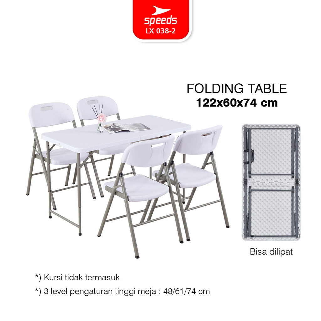Jual SPEEDS Meja Lipat Plastik Folding Table Indoor Outdoor Piknik ...