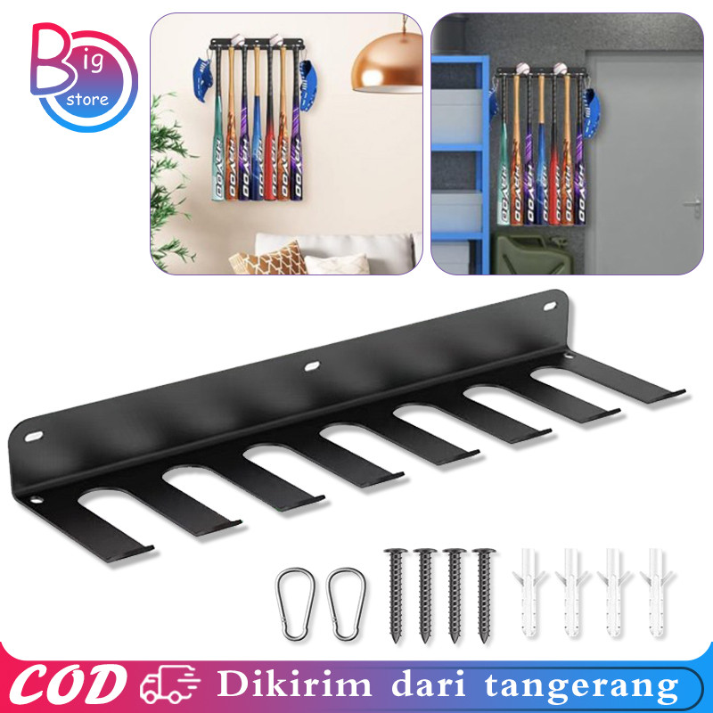 Jual Wall Mount Bat Rack Baseball Bat Display Holder Softball Bat ...