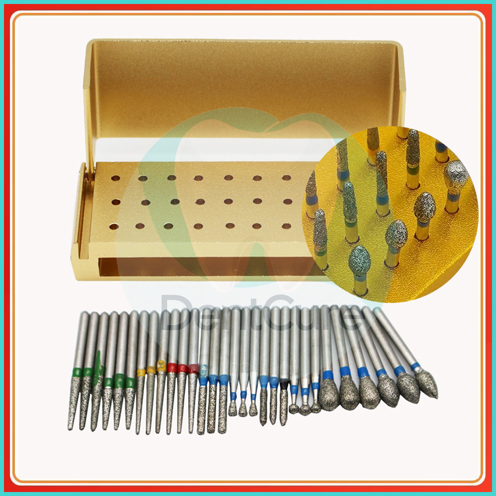 Jual DentCure Dental diamond bur 30 pcs high speed / mata bur gigi ...