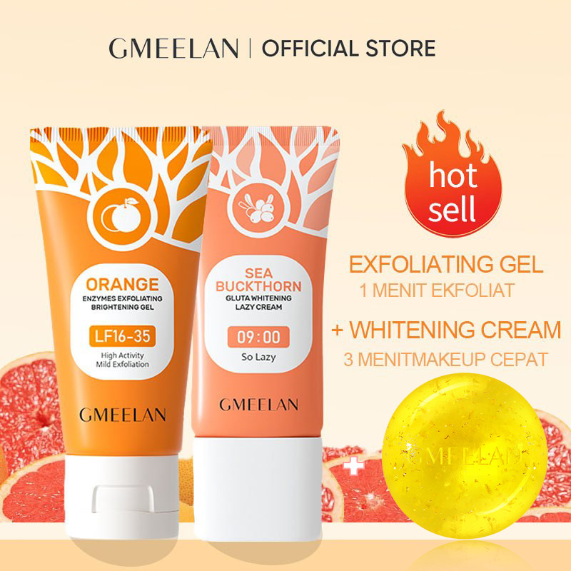 Jual GMEELAN WHITENING & SPOTLIGHTENING SET ｜ Exfoliating Gel 100ml + Lazy Cream 50g + Sabun ...