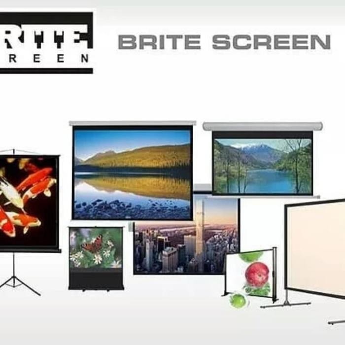 Jual Screen Projector Brite Tripot 70 IN Stend - Tiang 178 x 178cm ...