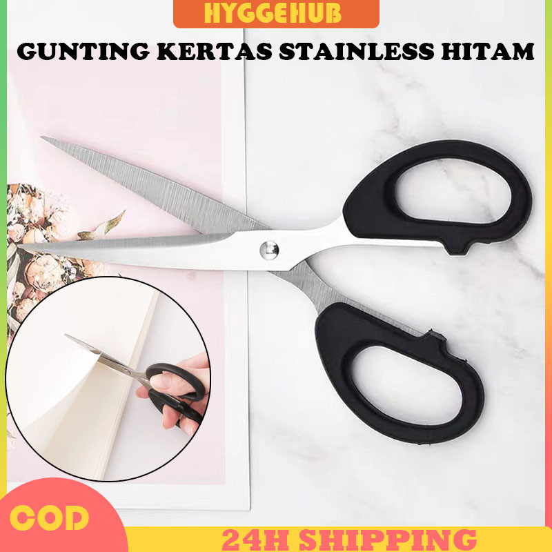 Jual Gunting Stainless Steel / Gunting Medium Hitam Ukuran13.5CM ...
