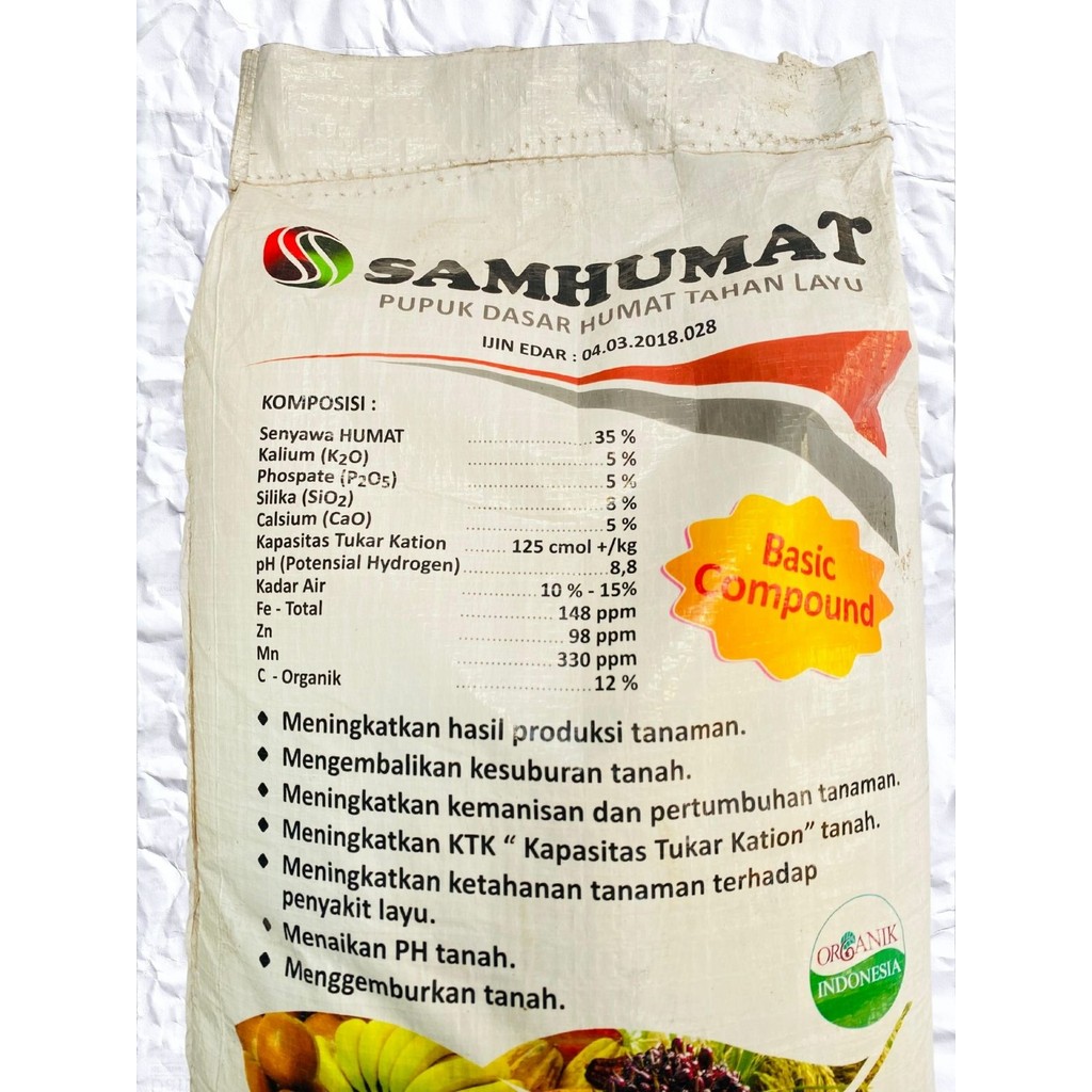 Jual Pupuk SAMHUMAT pupuk dasar humat menaikkan ph tanah isi 10kg dari ...