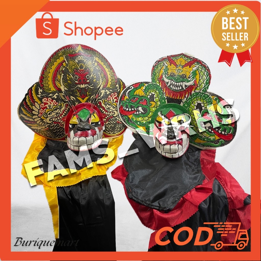 Jual Barongan Anak Kecil Spons Ukuran Tanggung Motif Bali Warna Merah ...