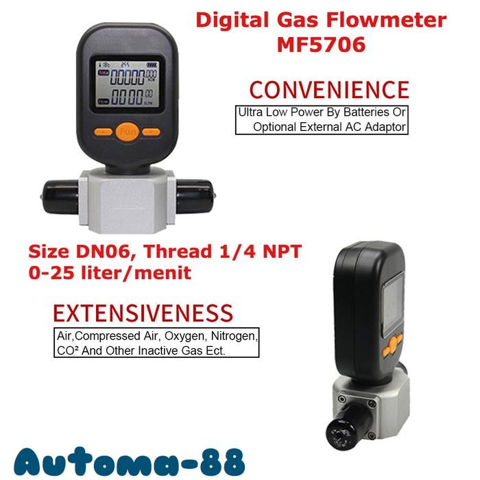 Jual AUTO MF-5706 Digital Gas Flowmeter NPT 1/4 inch Flow meter Udara ...