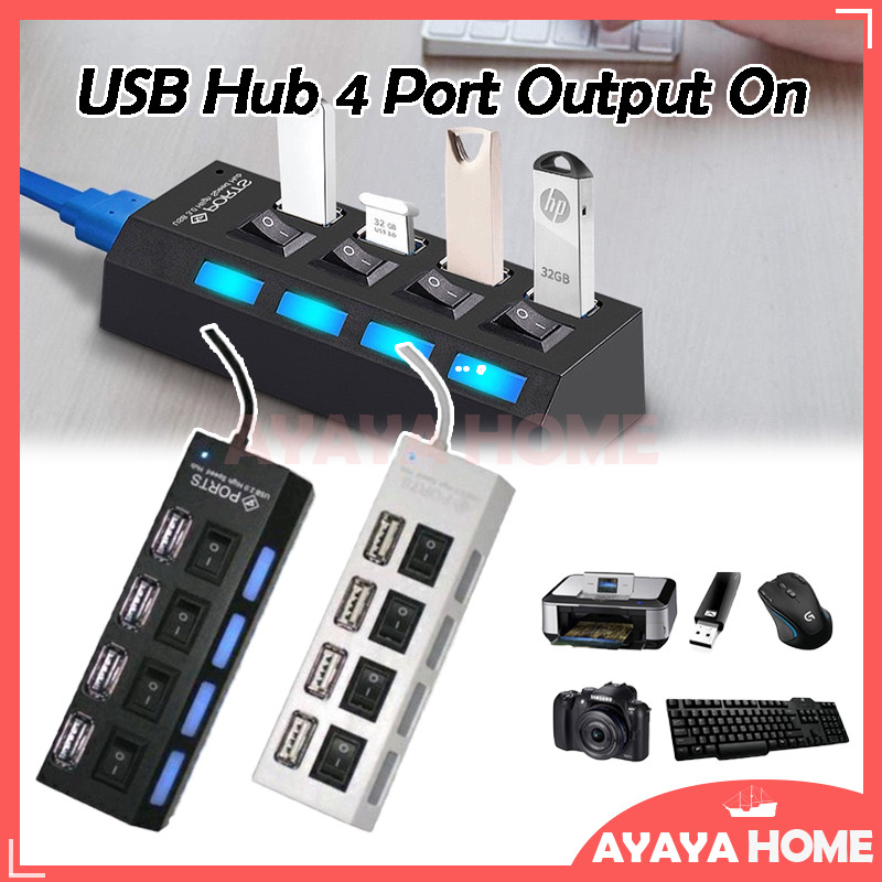 Jual Usb Hub Saklar 4 Port Output On/ USB HUB 4 Port/Saklar Tombol ON OFF Lampu LED | Shopee ...