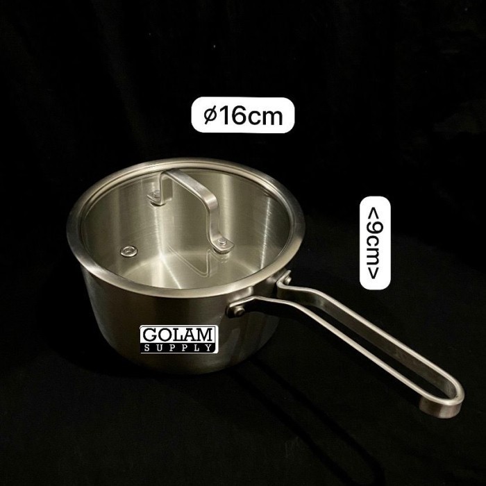 Jual milk pot sauce pan panci susu golam supply 5 layer stainless steel sus 304 tutup kaca ...
