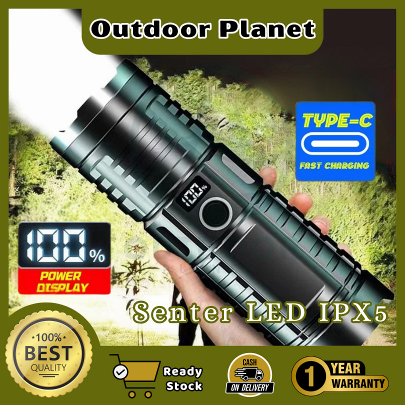 Jual OUTDOOR Planet (GARANSI 1 TAHUN) LED Senter Super Terang 916 10000 ...