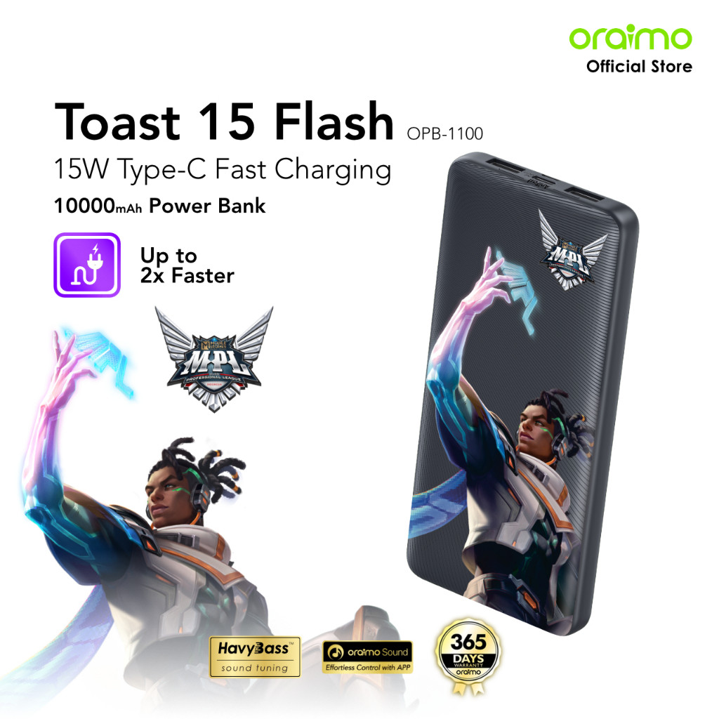 Jual oraimo Powerbank x MPL Mobile Legends Toast 15 Flash Kapasitas ...
