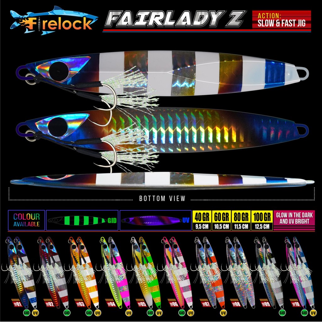 Jual UMPAN PANCING METAL JIG FIRELOCK INCLUDED ASSIST HOOK FAIRLADY Z 40 60 80 100 GRAM | Shopee ...