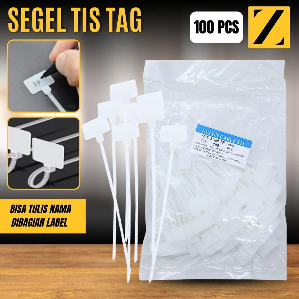 Jual ONEL Kabel Tis Tie Ties Cable Tali Pengikat Label Nama Name Tag ...