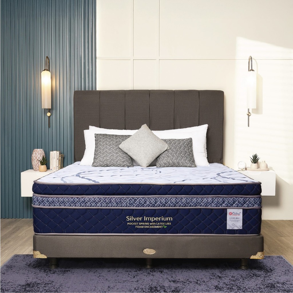 Jual 1 set (Kasur + Divan) Springbed Central SILVER IMPERIUM Pocket Spring Double Plush Top ...