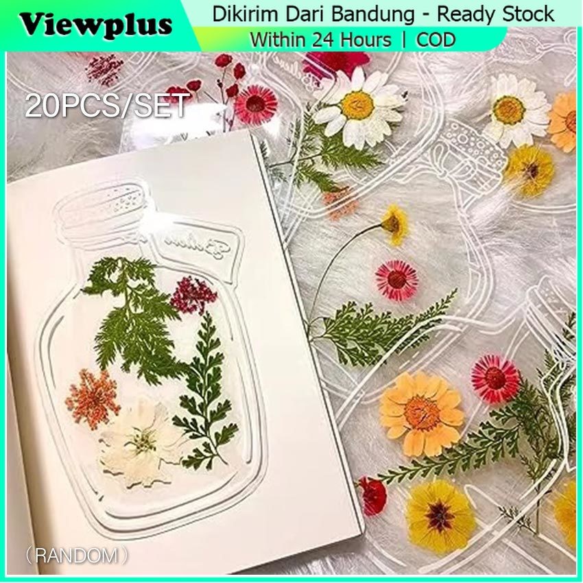 Jual 20Pcs Pembatas Buku Bookmark DIY Aesthetic Unik Bahan PET Flower ...